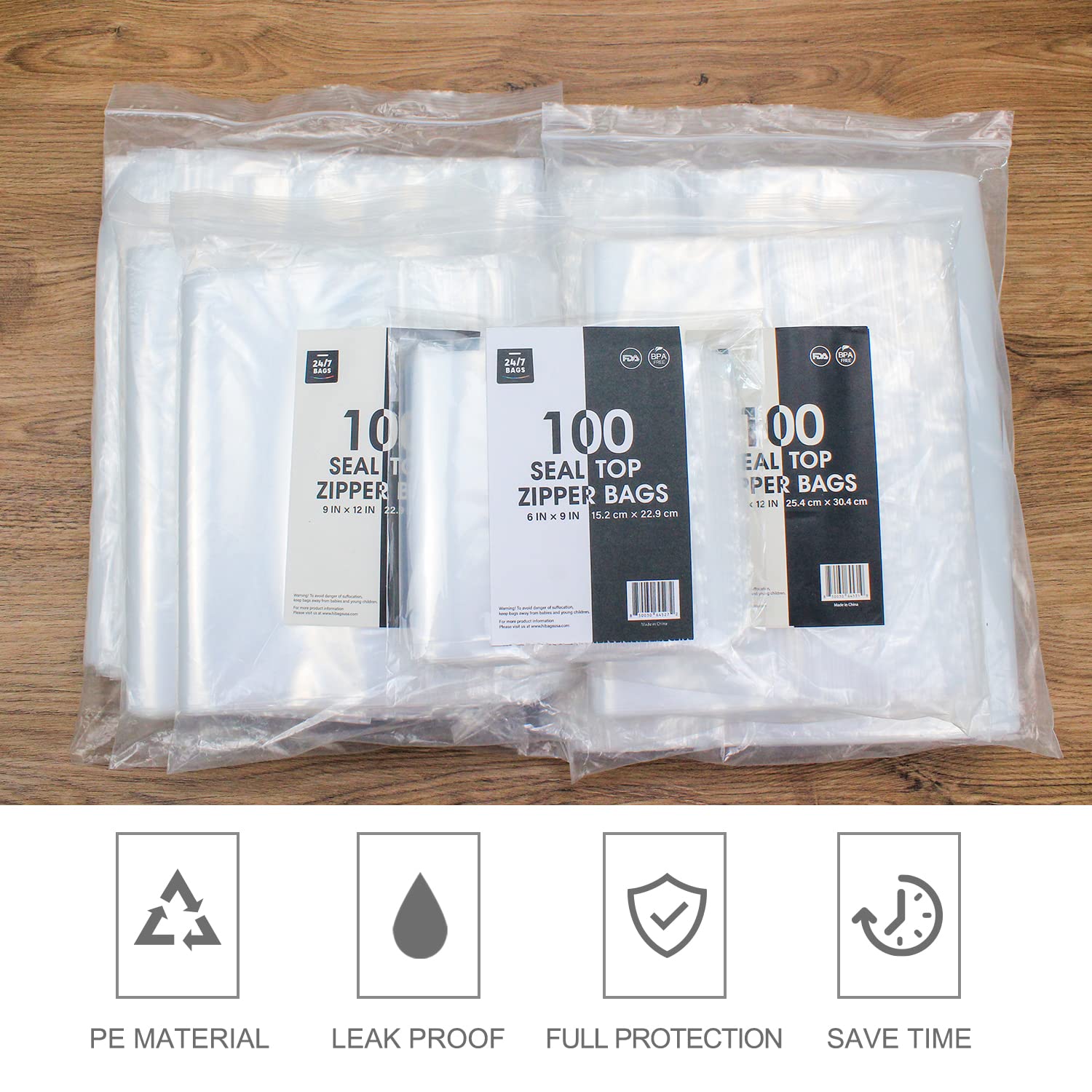 6" X 9" (1000 Bags) 2 Mil Clear Reclosable Zip Plastic Poly Bags, Quart with Resealable Lock Seal Zipper