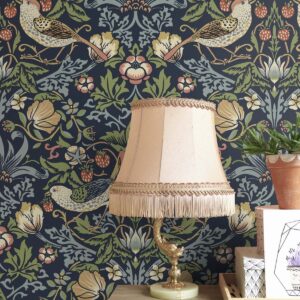 NextWall Aves Garden Peel and Stick Wallpaper (Midnight Blue)