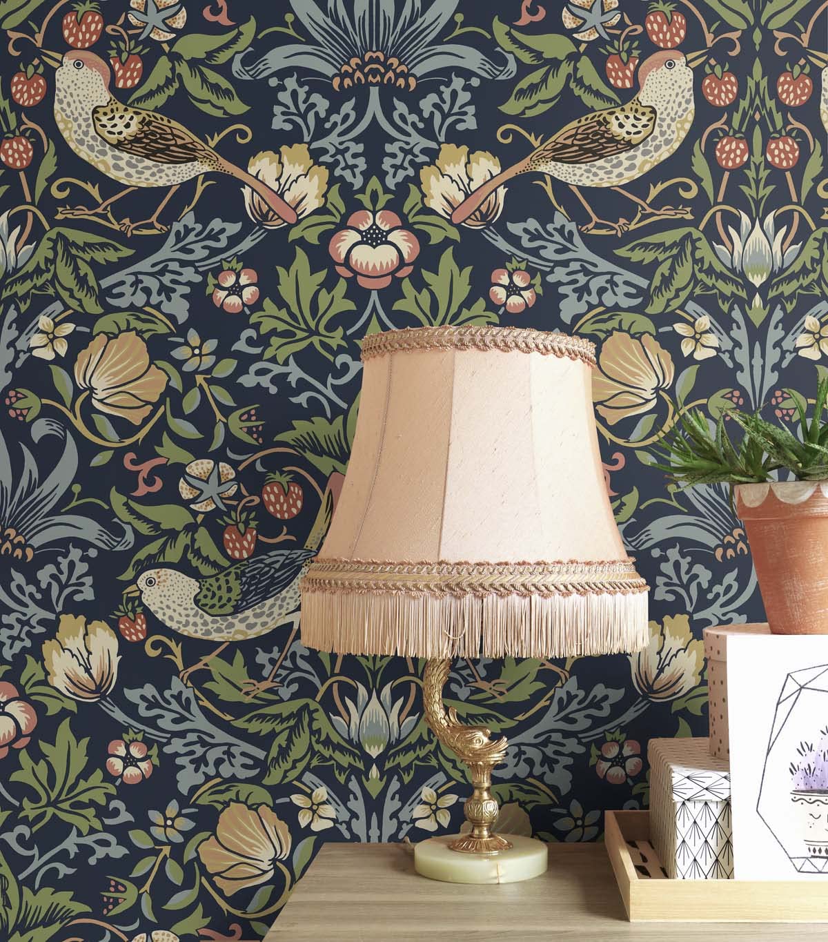 NextWall Aves Garden Peel and Stick Wallpaper (Midnight Blue)