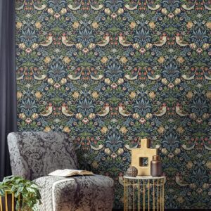 NextWall Aves Garden Peel and Stick Wallpaper (Midnight Blue)