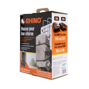 Camco Rhino RV Tote Tank Cover - Fits Tote Tanks Up to 45" (L) x 25" (W) x 14" (H) - Compatible w/28 & 36-Gallon Rhino Tote Tanks (39004 & 39006) - Gray, Nylon (39019)