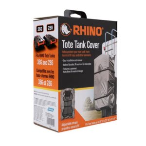 Camco Rhino RV Tote Tank Cover - Fits Tote Tanks Up to 45" (L) x 25" (W) x 14" (H) - Compatible w/28 & 36-Gallon Rhino Tote Tanks (39004 & 39006) - Gray, Nylon (39019)