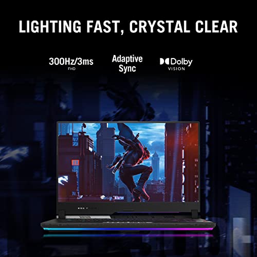 ASUS ROG Strix Scar 15 (2022) Gaming Laptop, 15.6” 300Hz IPS FHD Display, NVIDIA GeForce RTX 3070 Ti,Intel Core i9 12900H, 16GB DDR5, 1TB SSD, Per-Key RGB Keyboard, Windows 11 Home, G533ZW-AS94