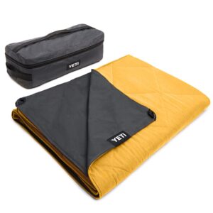 yeti lowlands blanket, multi-use blanket with travel bag, alpine yellow