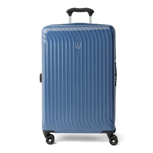 travelpro maxlite air hardside expandable checked luggage, 8 spinner wheels, lightweight hard shell polycarbonate suitcase, ensign blue, checked medium 25-inch