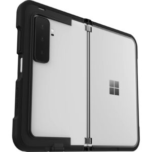 otterbox riveter series case for surface duo 2- black crystal (clear/black)