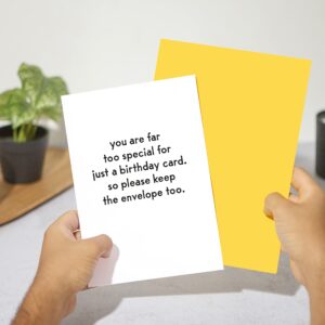 Huxters Birthday Cards – A5 Funny Birthday Card for Women – Friends for her birthfay card - Paper Birthday Gift Card – with Colourful Yellow Envelope – Ideal for Best Friend, Sister (Envelope)