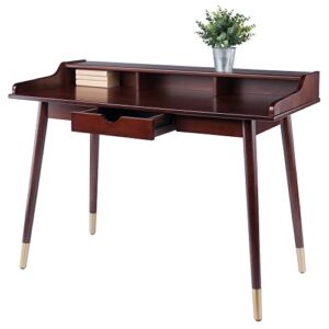 Winsome Wood Sonja Writing Desk, Walnut, 47.2"W x 22"D x 34"H