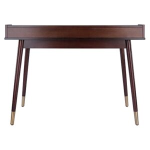 Winsome Wood Sonja Writing Desk, Walnut, 47.2"W x 22"D x 34"H