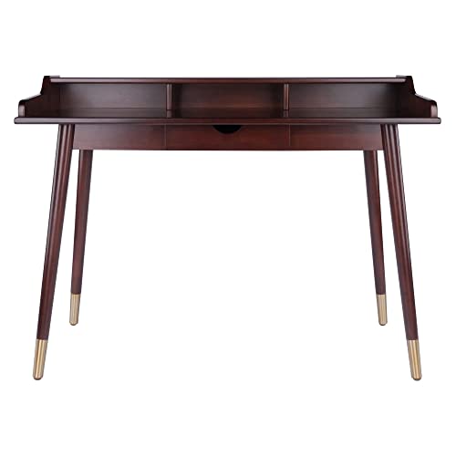 Winsome Wood Sonja Writing Desk, Walnut, 47.2"W x 22"D x 34"H