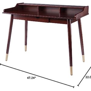 Winsome Wood Sonja Writing Desk, Walnut, 47.2"W x 22"D x 34"H