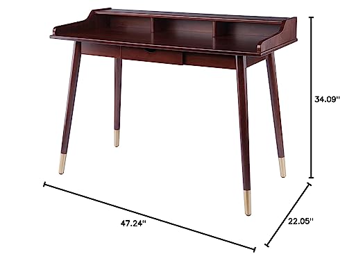 Winsome Wood Sonja Writing Desk, Walnut, 47.2"W x 22"D x 34"H