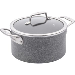 zwilling vitale 6-qt nonstick dutch oven with lid, aluminum, scratch resistant, made in italy, gray