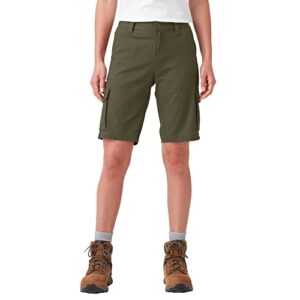 dickies women's ripstop cargo shorts, military green, 2