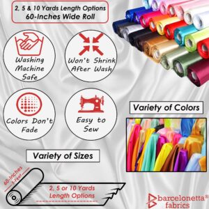 Satin Fabric | by The Yard | Luxury & Soft | 60" Wide Roll | Silky & Shiny | Decoration, Apparel, Drapery, DIY Crafts (Red, 2 Yards)