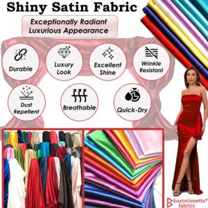 Satin Fabric | by The Yard | Luxury & Soft | 60" Wide Roll | Silky & Shiny | Decoration, Apparel, Drapery, DIY Crafts (Red, 2 Yards)