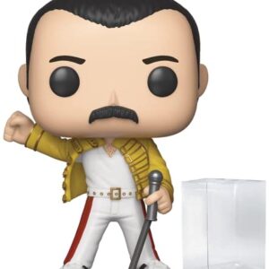 POP Queen - Freddie [Mercury] Wembley 1986 Funko Pop! Vinyl Figure (Bundled with Compatible Pop Box Protector Case), Multicolored, 3.75 inches