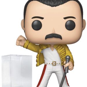 POP Queen - Freddie [Mercury] Wembley 1986 Funko Pop! Vinyl Figure (Bundled with Compatible Pop Box Protector Case), Multicolored, 3.75 inches