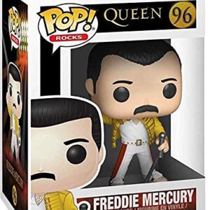 POP Queen - Freddie [Mercury] Wembley 1986 Funko Pop! Vinyl Figure (Bundled with Compatible Pop Box Protector Case), Multicolored, 3.75 inches