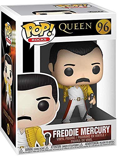 POP Queen - Freddie [Mercury] Wembley 1986 Funko Pop! Vinyl Figure (Bundled with Compatible Pop Box Protector Case), Multicolored, 3.75 inches