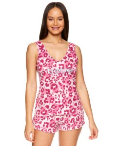 bebe womens pajama set - tank top and lounge shorts sleepwear pj set (light pink, plus size 3x)