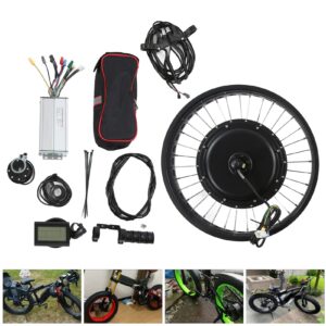 SPYMINNPOO 20 Inch Fat Tire Rear Wheel Motor 48V 1500W Electric Bike Conversion Kit with KT 35A Controller LCD3 Display Riding