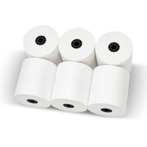 3" X 165' One Ply Bond Receipt Paper Rolls Compatible with Most Restaurant Kitchen Printers. (Non-Thermal - Pack of 50)