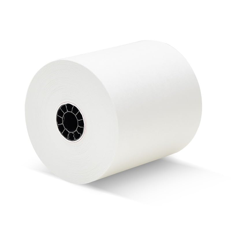 3" X 165' One Ply Bond Receipt Paper Rolls Compatible with Most Restaurant Kitchen Printers. (Non-Thermal - Pack of 50)