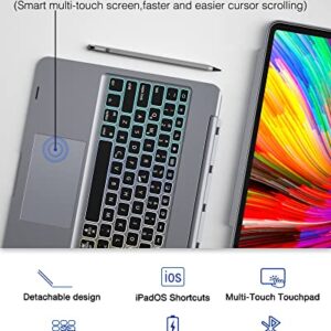 doqo Detachable Keyboard Case for iPad Pro 12.9(6th,5th,4th,3rd Gen) with touchpad, 7 Colors Backlit Wireless case with Keyboard