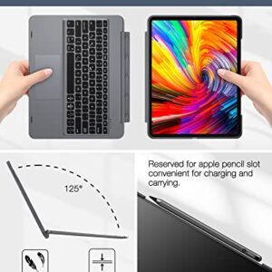 doqo Detachable Keyboard Case for iPad Pro 12.9(6th,5th,4th,3rd Gen) with touchpad, 7 Colors Backlit Wireless case with Keyboard