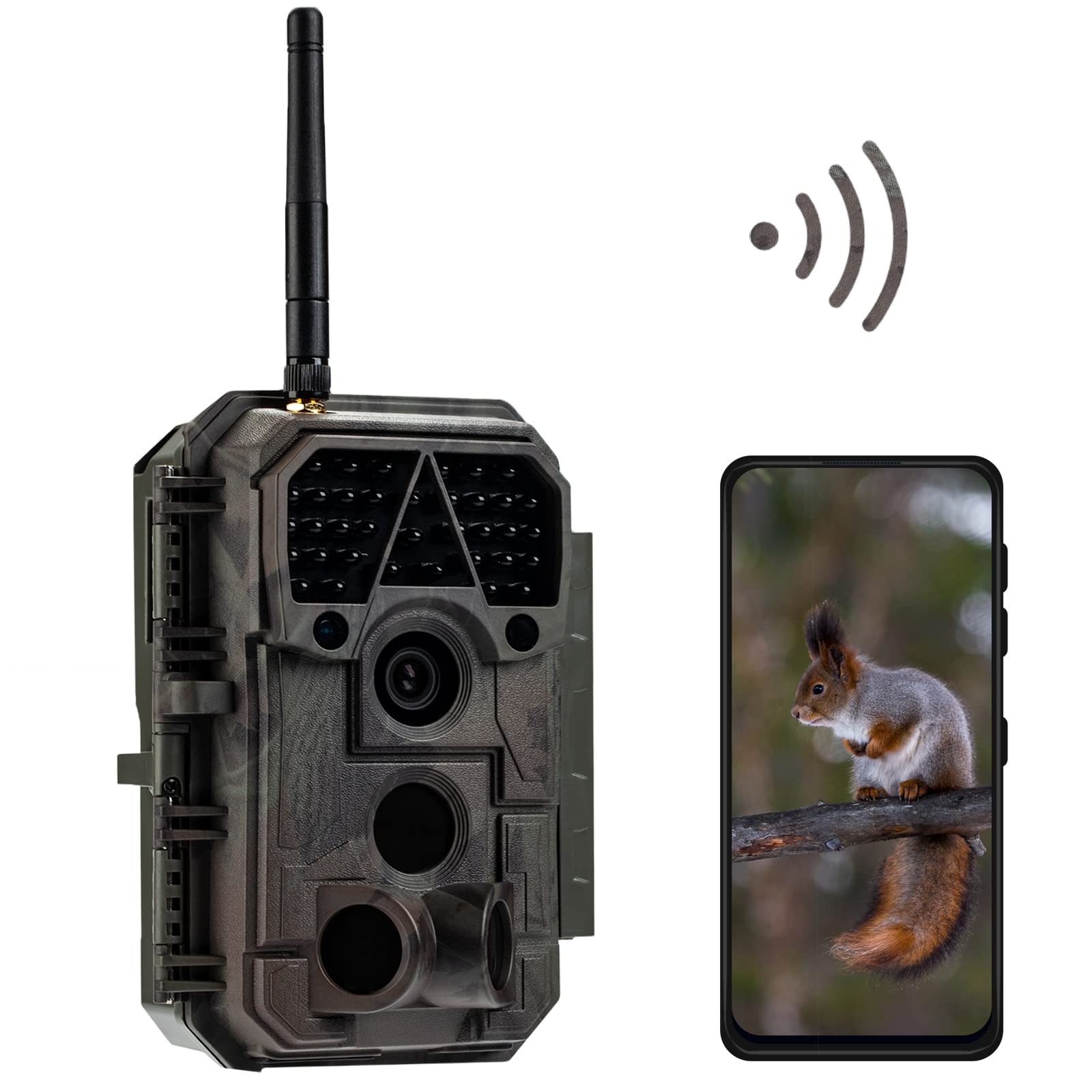 Meidase P100 WiFi Trail Camera, Bluetooth, 32MP 1296p, Game Cameras with 100ft Night Vision, Motion Activated, Waterproof