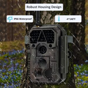 Meidase P100 WiFi Trail Camera, Bluetooth, 32MP 1296p, Game Cameras with 100ft Night Vision, Motion Activated, Waterproof