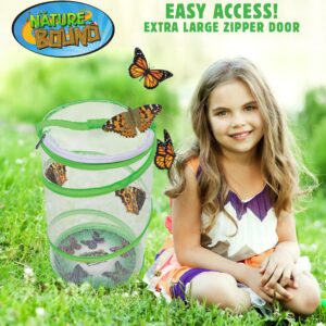 Nature Bound Butterfly Growing Kit - Live Caterpillar to Butterfly Project for Kids - includes Voucher for Caterpillars, Green Pop-Up Enclosure, and STEM Learning Guide