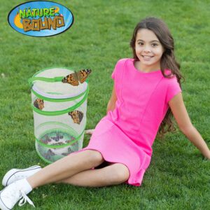 Nature Bound Butterfly Growing Kit - Live Caterpillar to Butterfly Project for Kids - includes Voucher for Caterpillars, Green Pop-Up Enclosure, and STEM Learning Guide