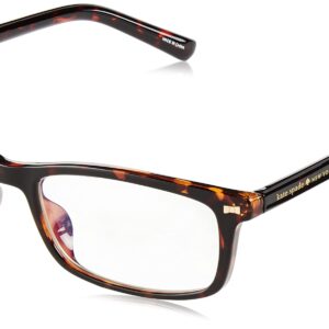 Kate Spade New York Women's Kate Spade Female Optical Style Jodie2 Rectangular Reading Glasses, Dark Havana Gold/Demo Lens, 50mm, 16mm + 1.5