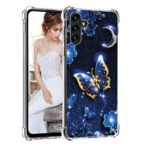 bereajoy for galaxy a13 5g case,tpu soft rubber four corners reinforced anti-fall mobile phone case cover for samsung galaxy a13 5g (butterfly)