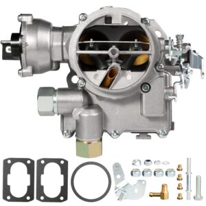 marine carburetor 2 barrel carb for mercruiser rochester mercarb 3.0l 2.5l 4 cyl engines with electric choke & jets gaskets long linkage, replace 3310-864940a01, base bolt pattern is 3 3/4 x 2 inches