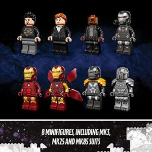 Lego Marvel Iron Man Armory Toy Building Set 76216, Avengers Gift for 7 Plus Year Old Kids, Boys & Girls, Iron Man Pretend Play Toy, Marvel Building Kit with MK3, MK25 and MK85 Suit Minifigures