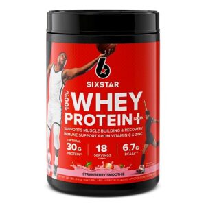 six star elite series 100% whey protein plus strawberry smoothie 1.8lbs us