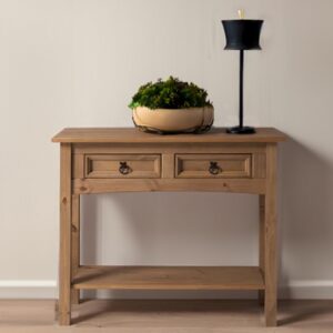 furniture dash solid wood console table corona with 2 drawers 34.49" w, 12.64" d, 28.82" h - farmhouse entryway table with storage shelf, tables for living room, hallway foyer for office & bedroom