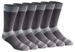 dickies men's big & tall dri-tech moisture control max crew socks multipack, 3.0 full cushion charcoal (6 pairs), x-large