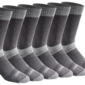 Dickies Men's Big & Tall Dri-tech Moisture Control Max Crew Socks Multipack, 3.0 Full Cushion Charcoal (6 Pairs), X-Large