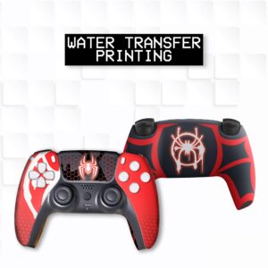 Spiderrman Morales Custom PS-5 Controller Wireless compatible with Play-Station 5 Console by BCB Controllers | Proudly Customized in USA with Permanent HYDRO-DIP Printing (NOT JUST A SKIN)