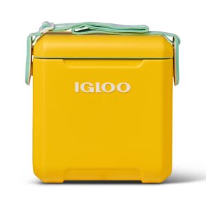 igloo yellow 11 qt tag along too strapped picnic style cooler