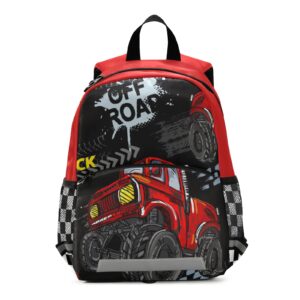 kids backpack,cool monster truck car lightweight preschool backpack for toddlers boys girls with chest clip one size