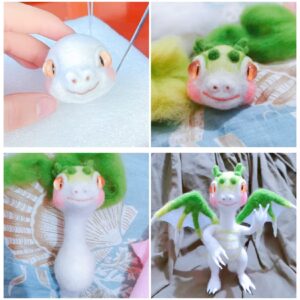 DEUXPER Needle Felting Kits Beginners, DIY Wool Felt Dragon Materials Set for Adults Kids, Needle Felting Craft Project Gift for Women Men