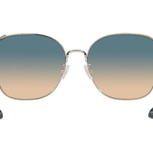 Coach HC7133 Sunglasses, Shiny Light Gold/Blue Yellow Gradient, 57 mm