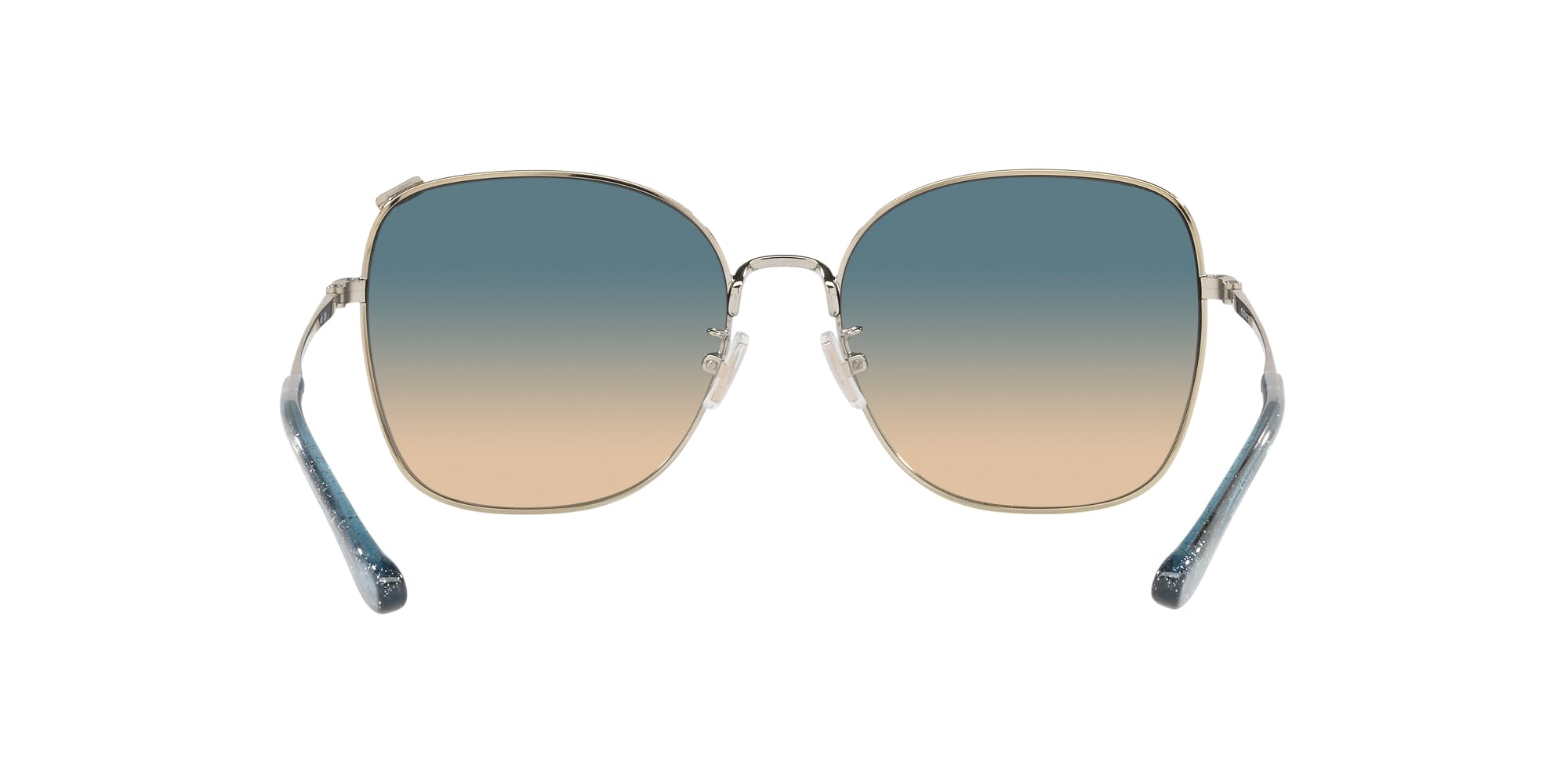 Coach HC7133 Sunglasses, Shiny Light Gold/Blue Yellow Gradient, 57 mm