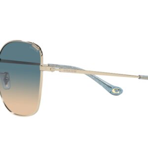 Coach HC7133 Sunglasses, Shiny Light Gold/Blue Yellow Gradient, 57 mm