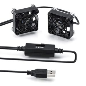 scccf dual 40mm usb fan with 3 speeds adjustable 5v pc fan mini case fan quiet computer fan compatible for pc, tv box, router, xbox, playstation